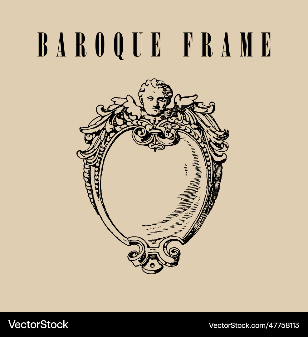 Baroque frames hand drawn vintage design Vector Image