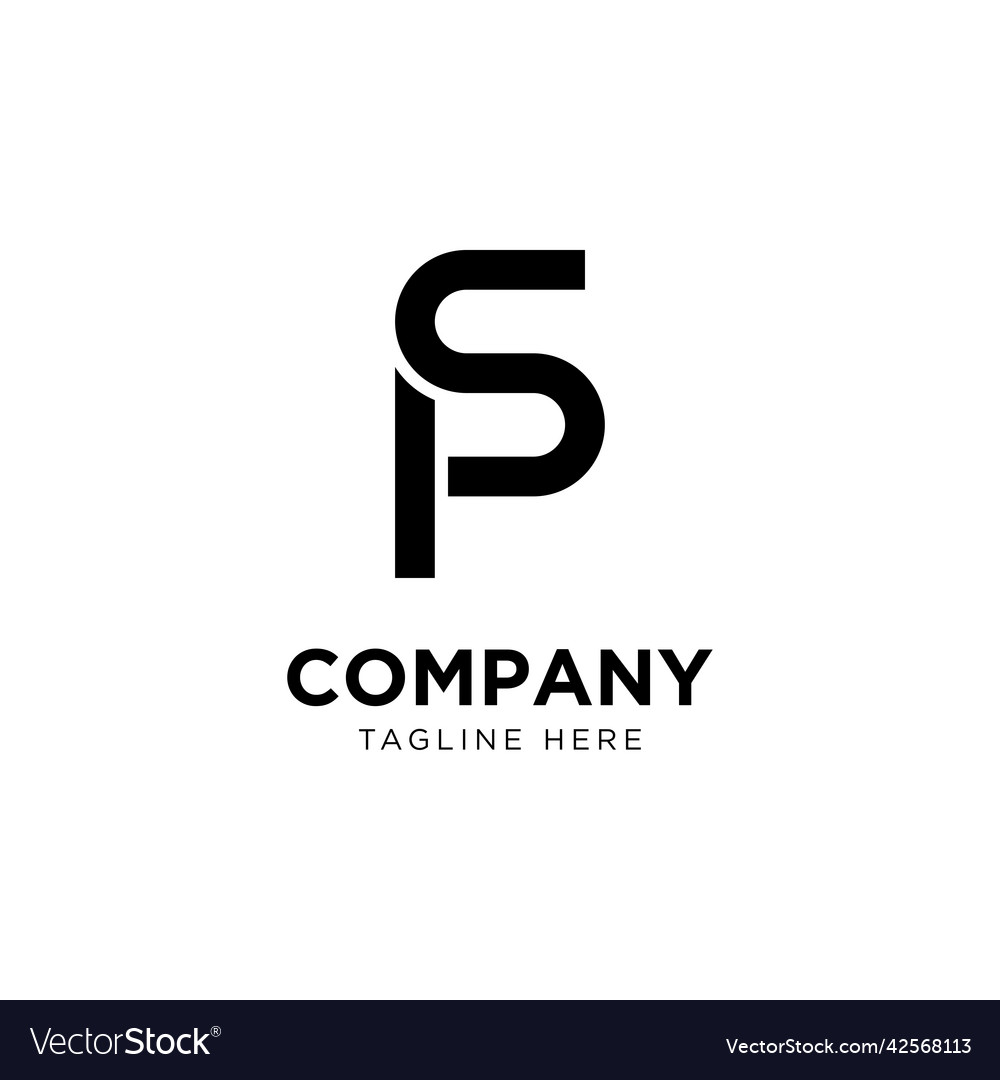 Creative monogram ps logo design template Vector Image