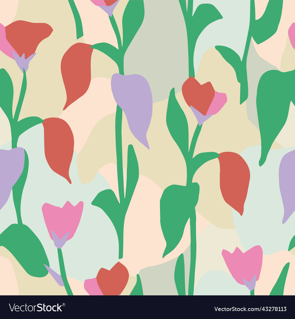 Flower seamless repeat pattern Royalty Free Vector Image