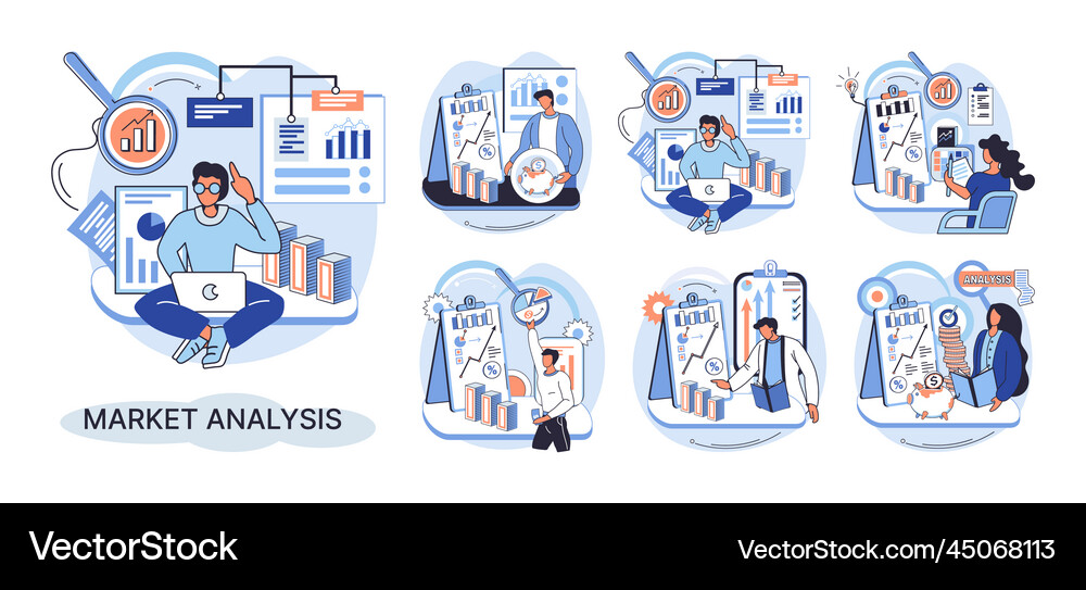 Market analysis metaphor marketing strategy Vector Image