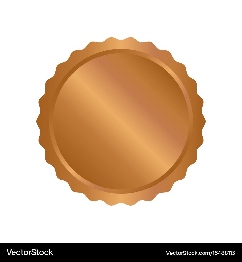 Modern bronze circle metal badges labels Vector Image