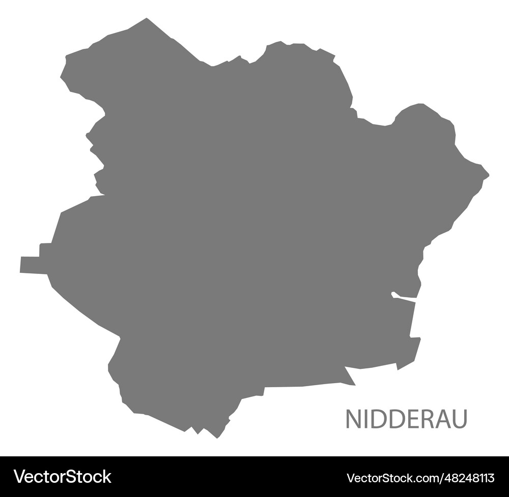 Nidderau german city map grey silhouette shape Vector Image