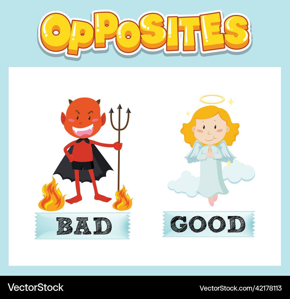 Opposite english words for kids Royalty Free Vector Image