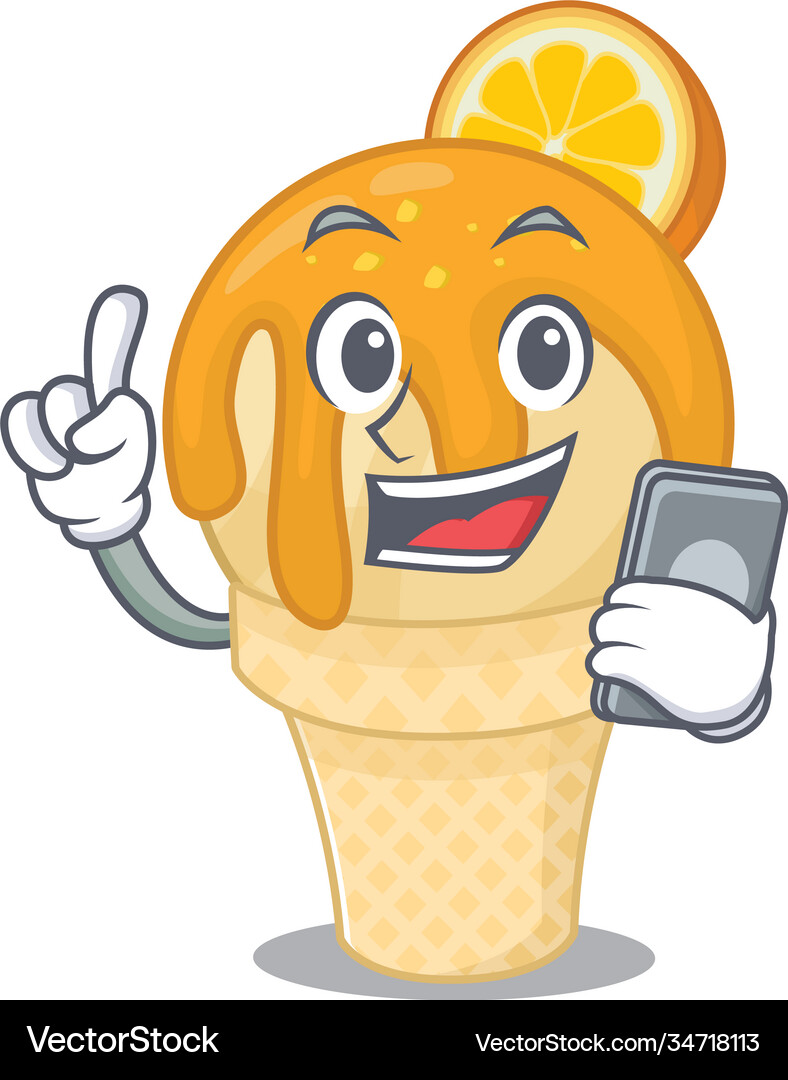 Orange ice cream cartoon character speaking Vector Image