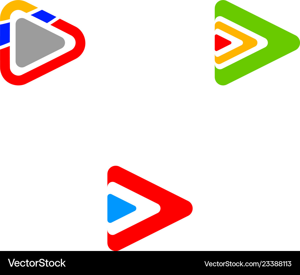 Set of play logo template Royalty Free Vector Image