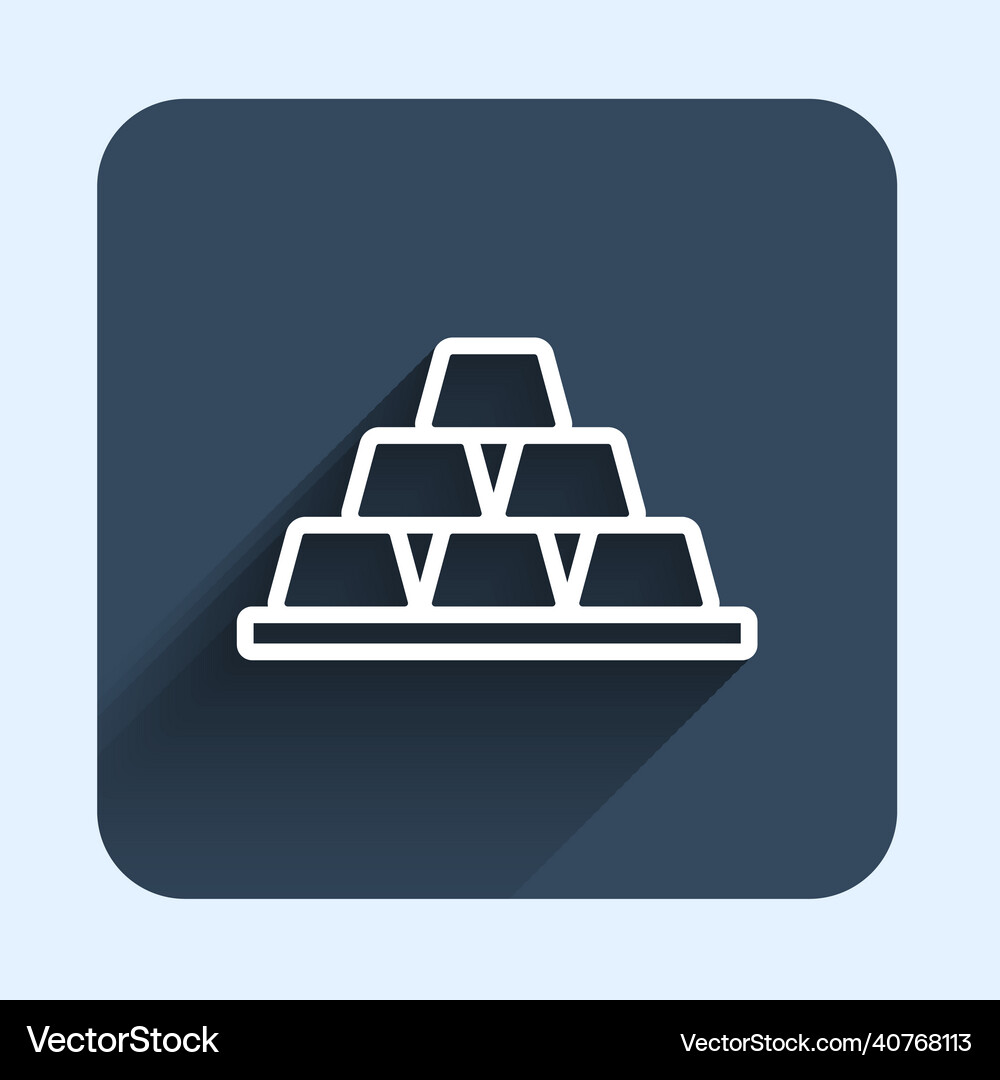 White line gold bars icon isolated with long Vector Image