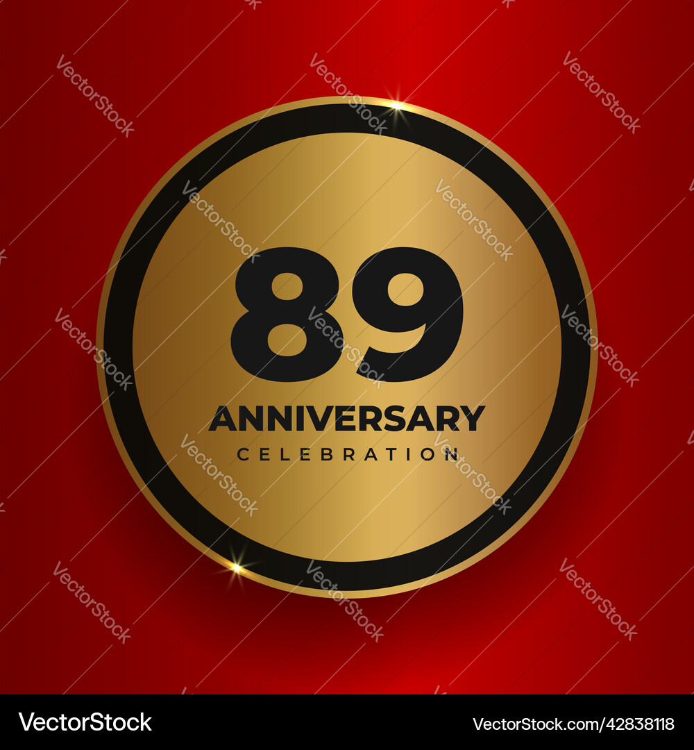 89 years anniversary celebration background Vector Image