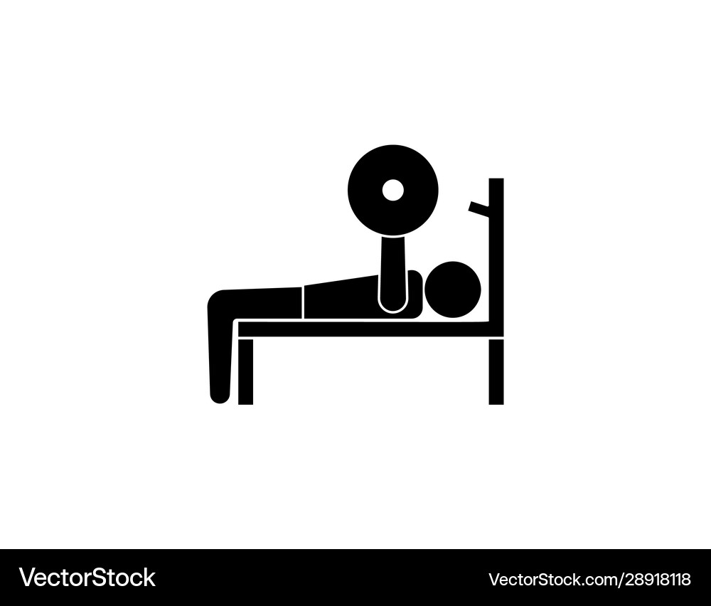 Bench press icon in glyph style Royalty Free Vector Image