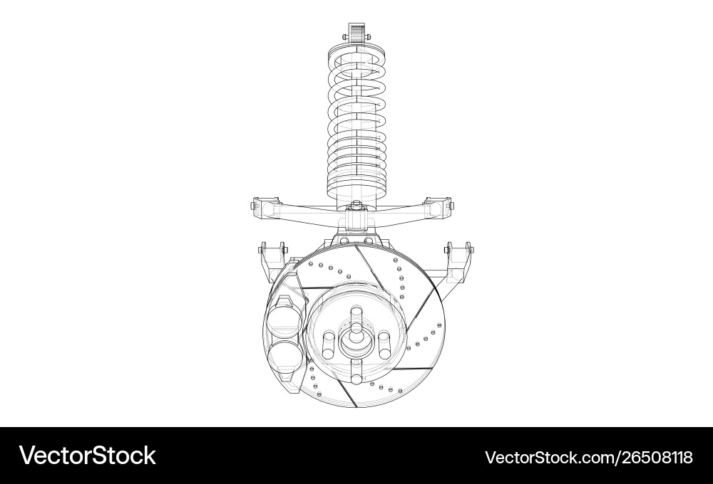 Car suspension with shock absorber Royalty Free Vector Image