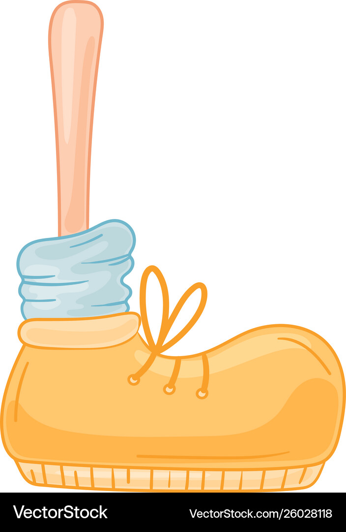 Cartoon leg stands exactly Royalty Free Vector Image