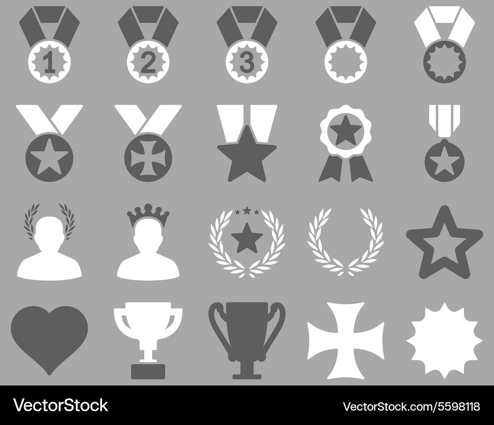 Competition success bicolor icons Royalty Free Vector Image