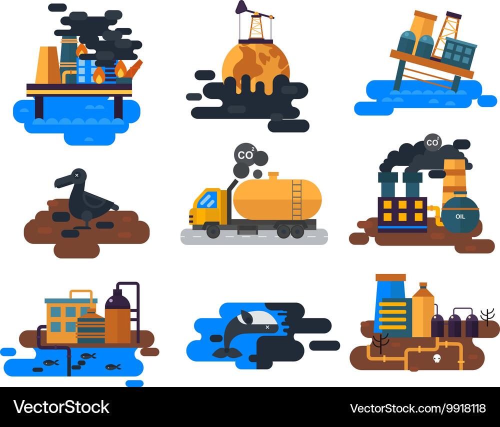 Ecological problems environmental pollution Vector Image