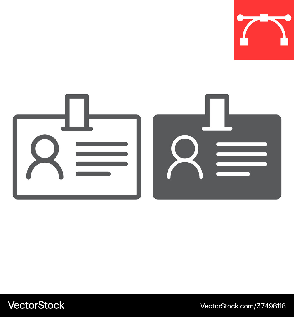 Id card line and glyph icon Royalty Free Vector Image