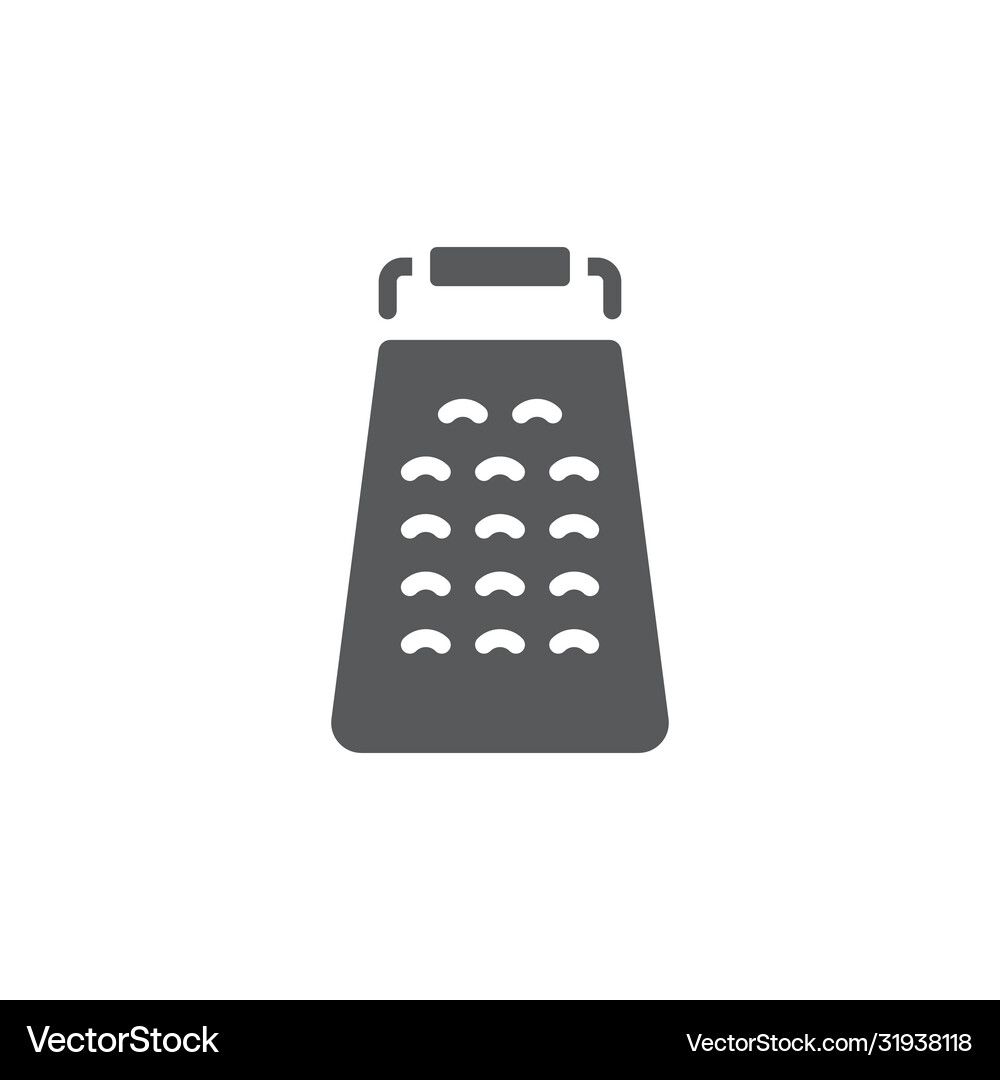 Kitchen grater icon symbol isolated on white Vector Image