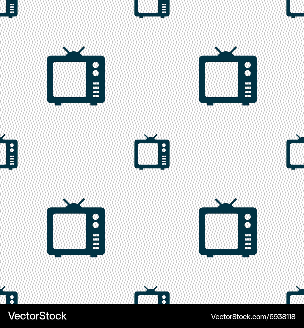 Old tv television icon sign seamless pattern Vector Image