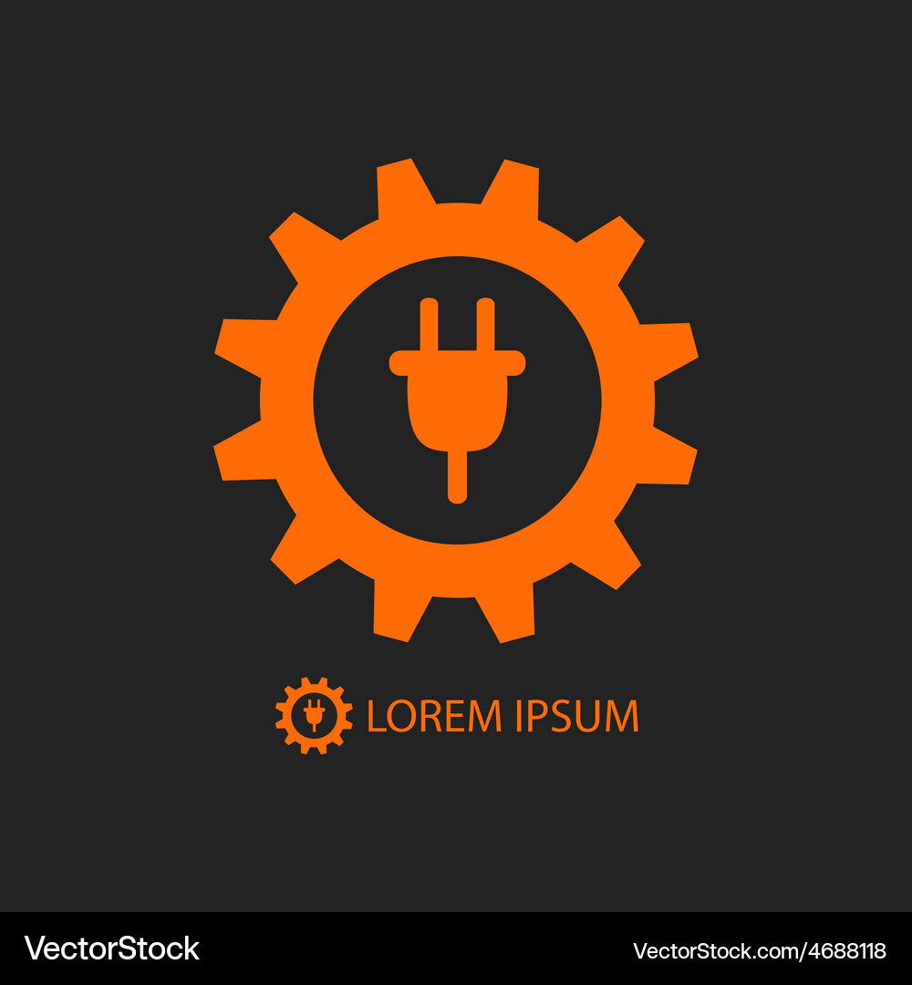 Orange energy industry logo Royalty Free Vector Image