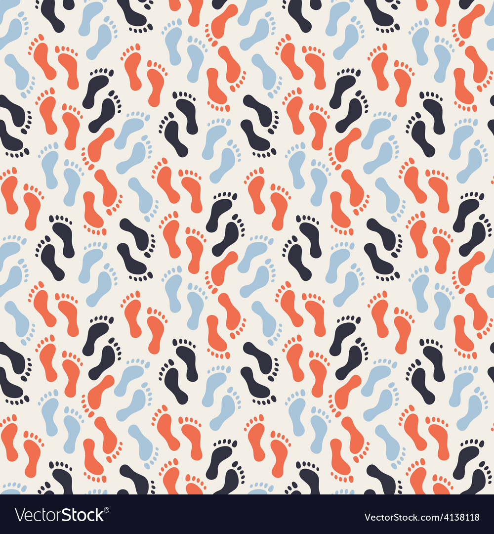 Pattern with human footprints Royalty Free Vector Image