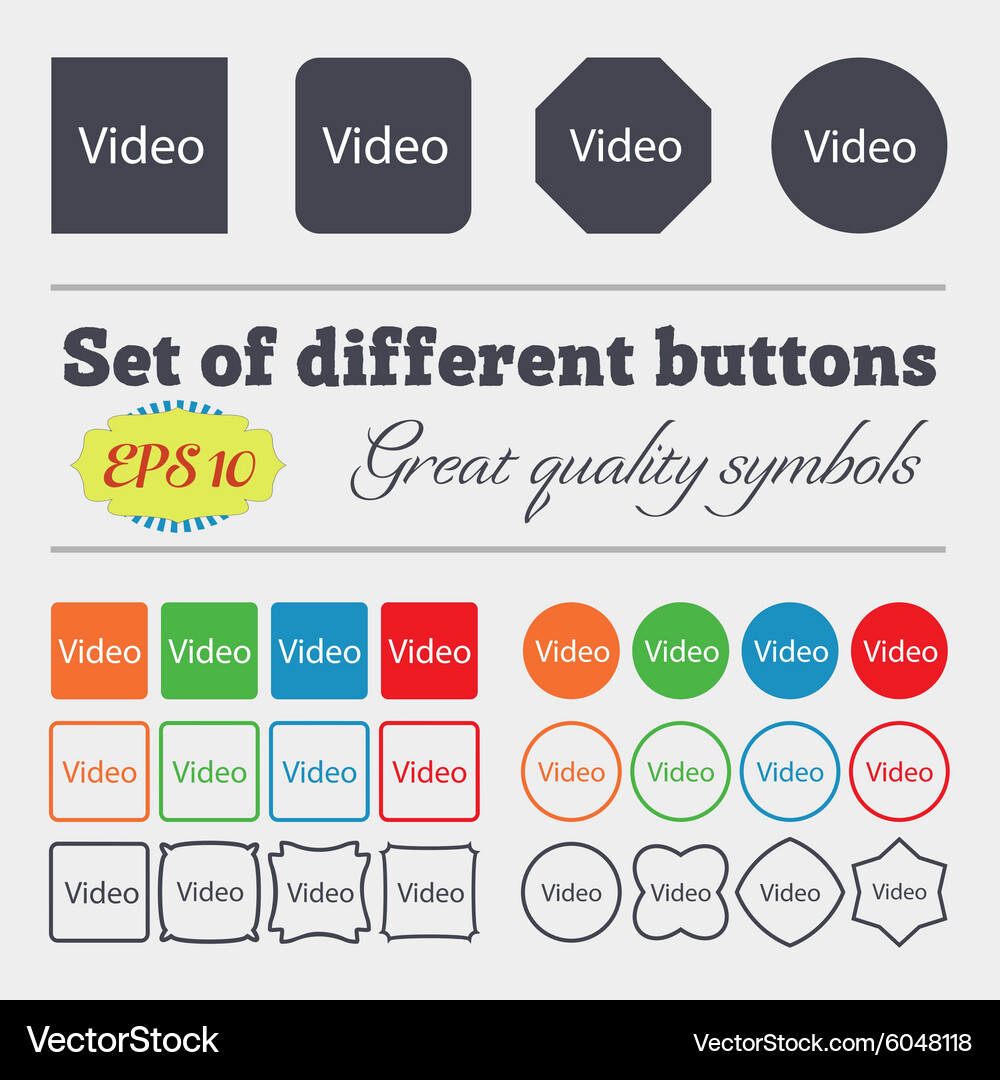 Play video sign icon player navigation symbol big Vector Image