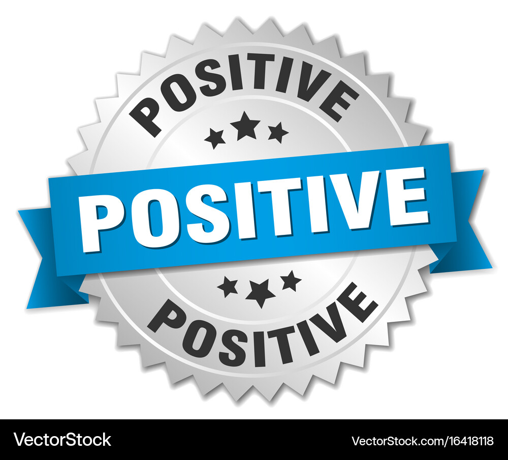 Positive round isolated silver badge Royalty Free Vector