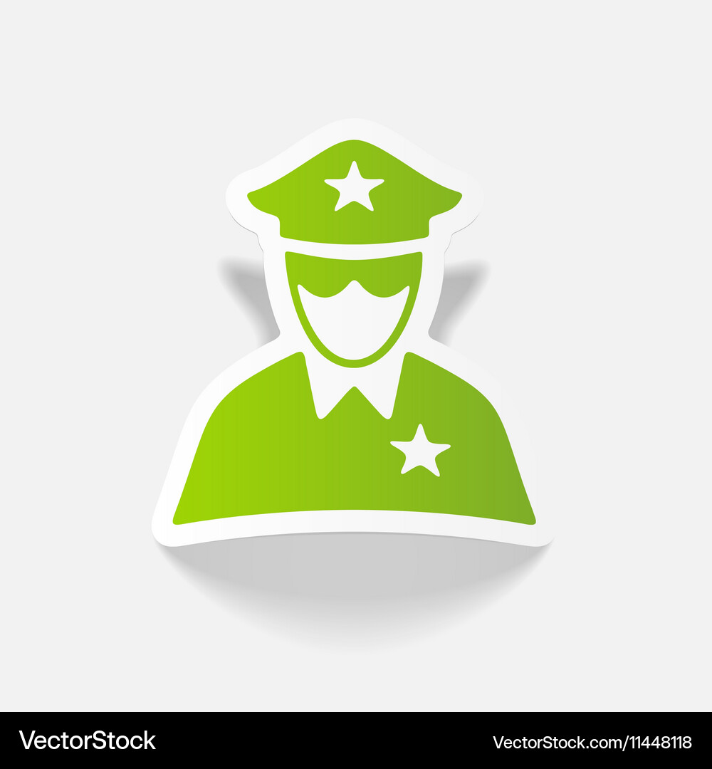Realistic design element police officer Royalty Free Vector