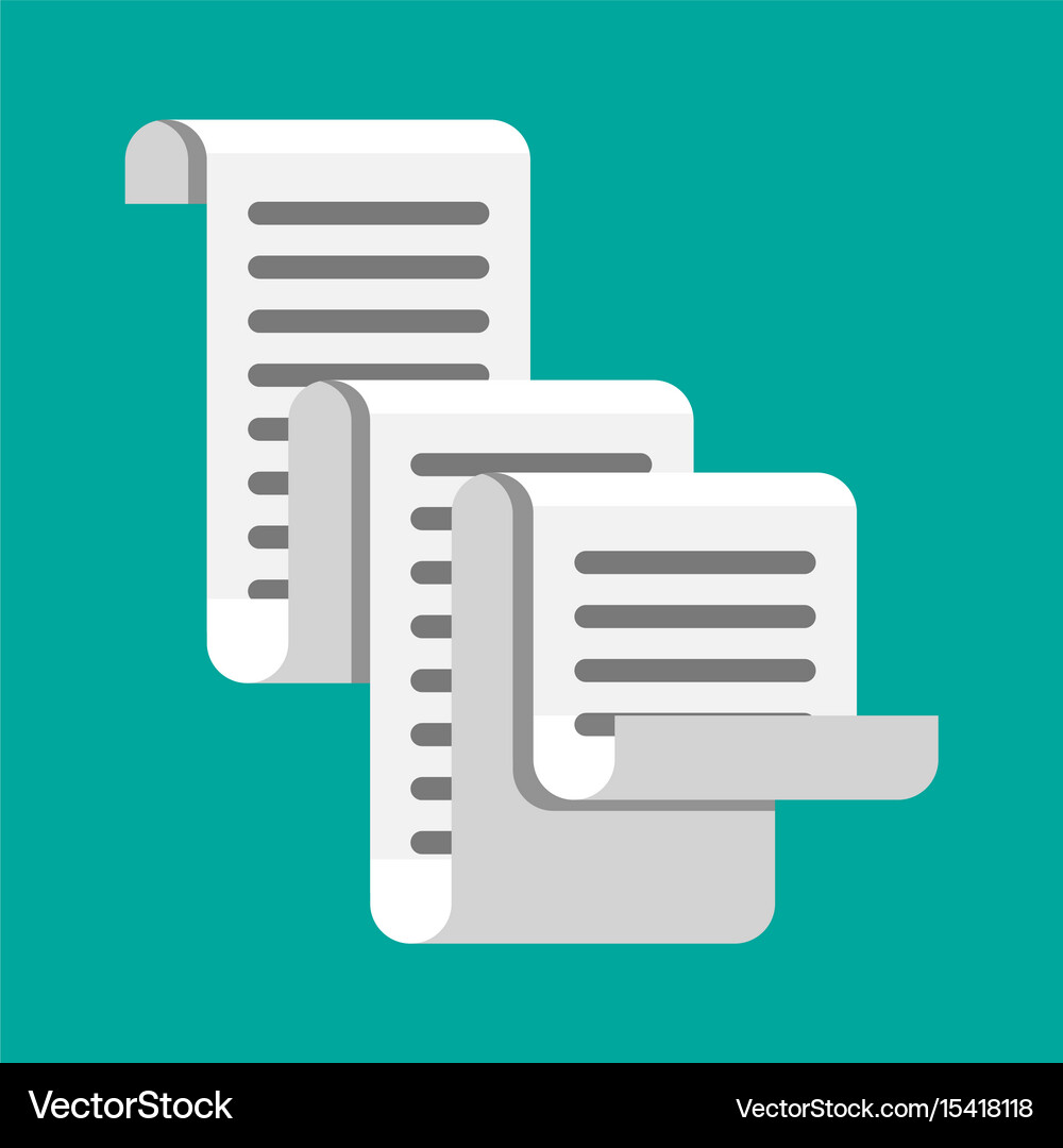 Receipt icon paper invoice total bill Royalty Free Vector