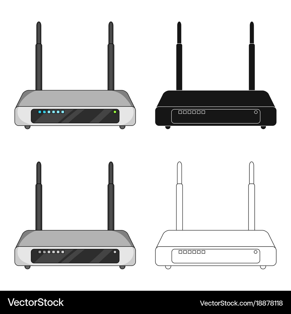 Router single icon in cartoon stylerouter Vector Image