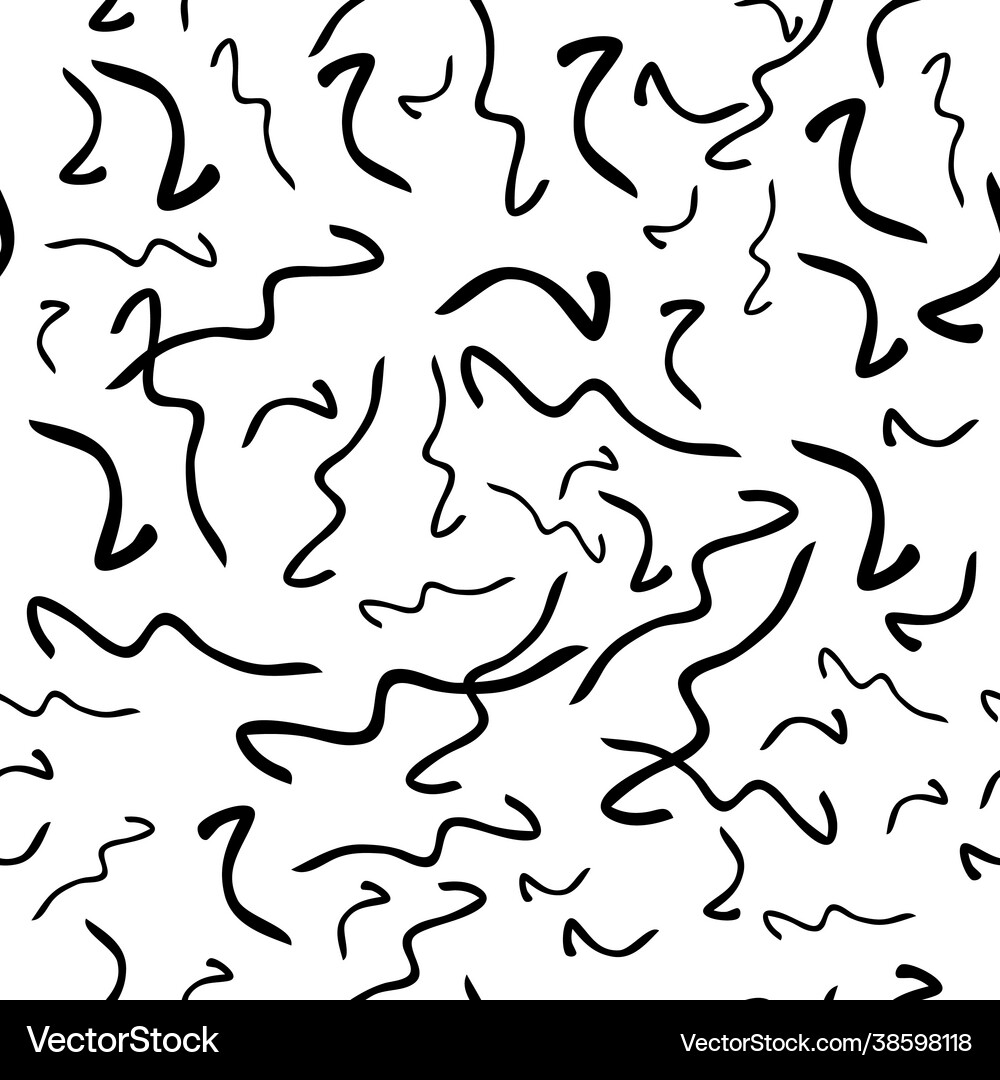 Seamless pattern with doodle wavy lines Royalty Free Vector