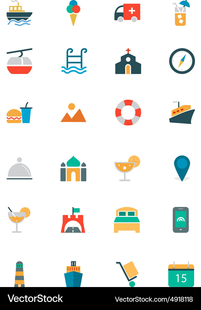 Travel Colored Icons 1 Royalty Free Vector Image