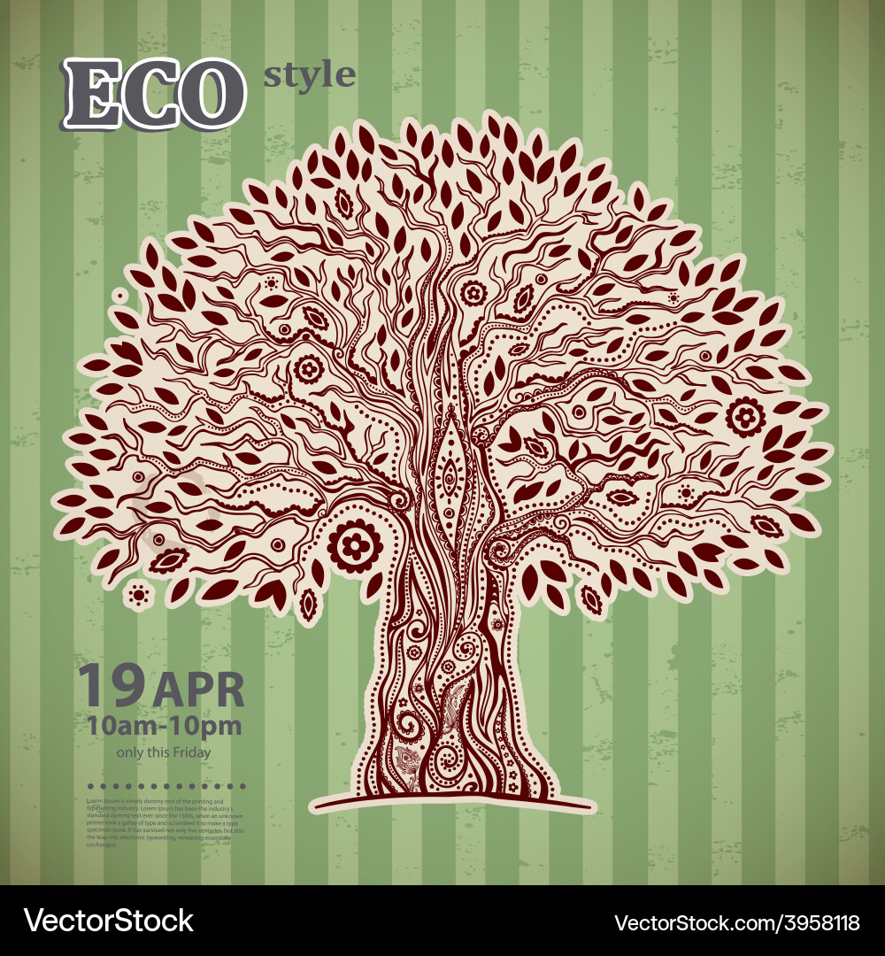 Unique ethnic tree of life Royalty Free Vector Image