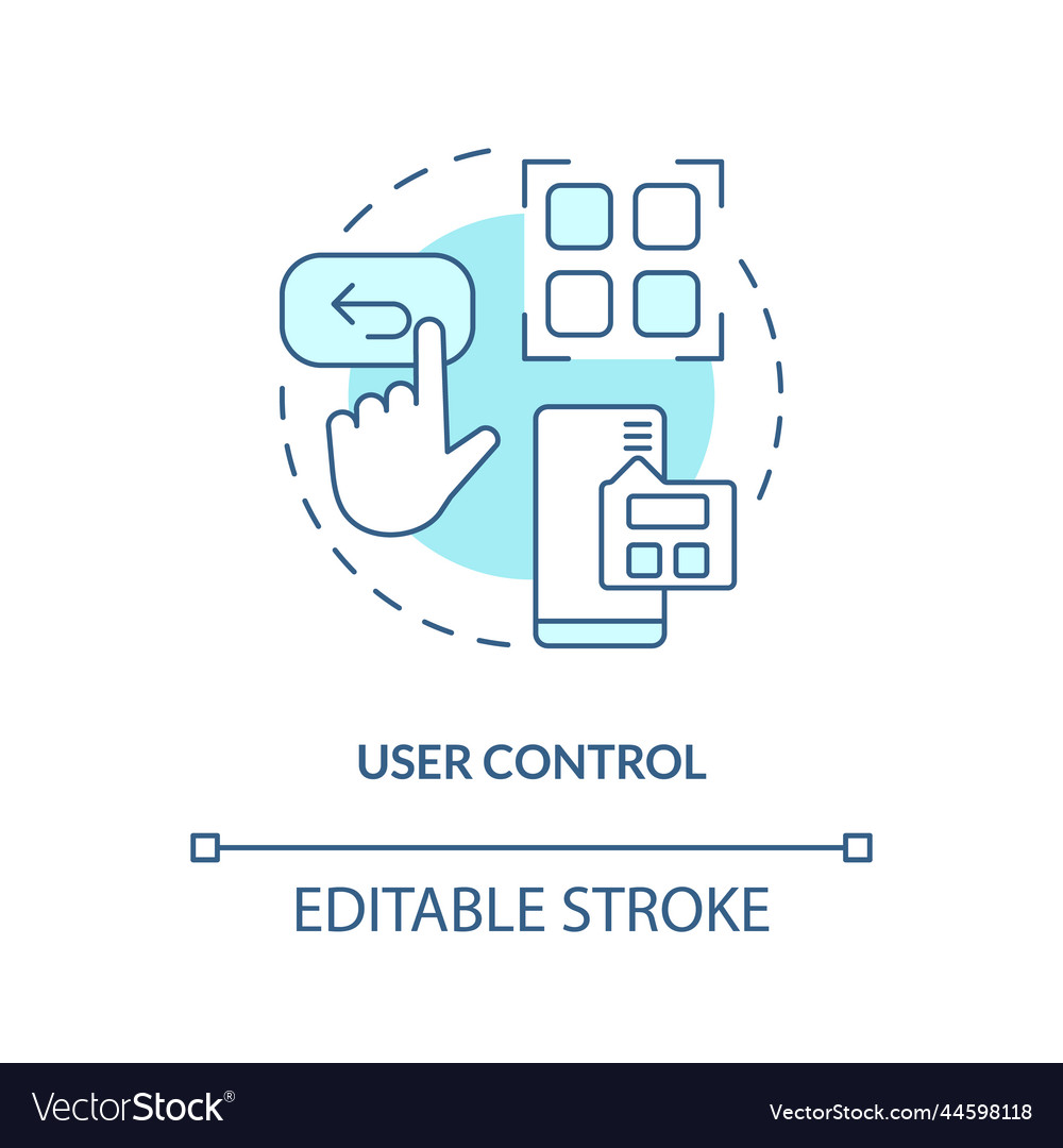 User Control And Freedom Turquoise Concept Icon Vector Image