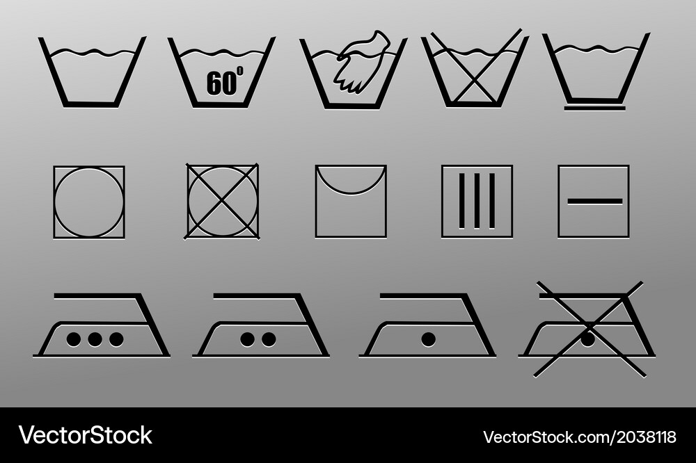 Washing symbols Royalty Free Vector Image - VectorStock