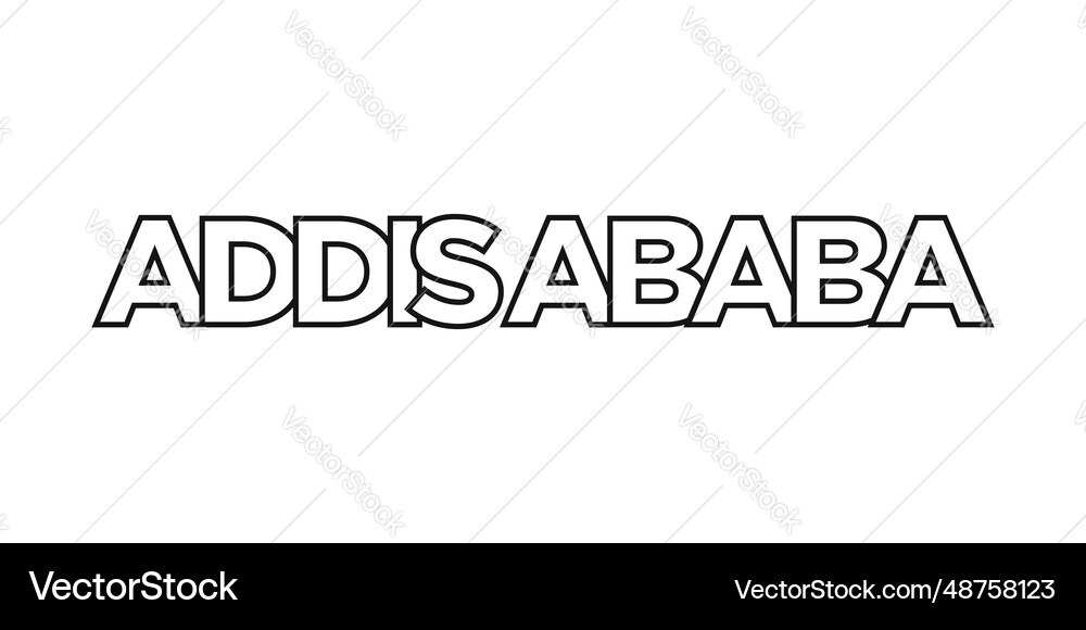 Addis ababa in the ethiopia emblem design Vector Image