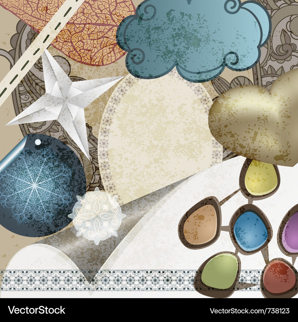 Back vintage scrapbooking template Royalty Free Vector Image