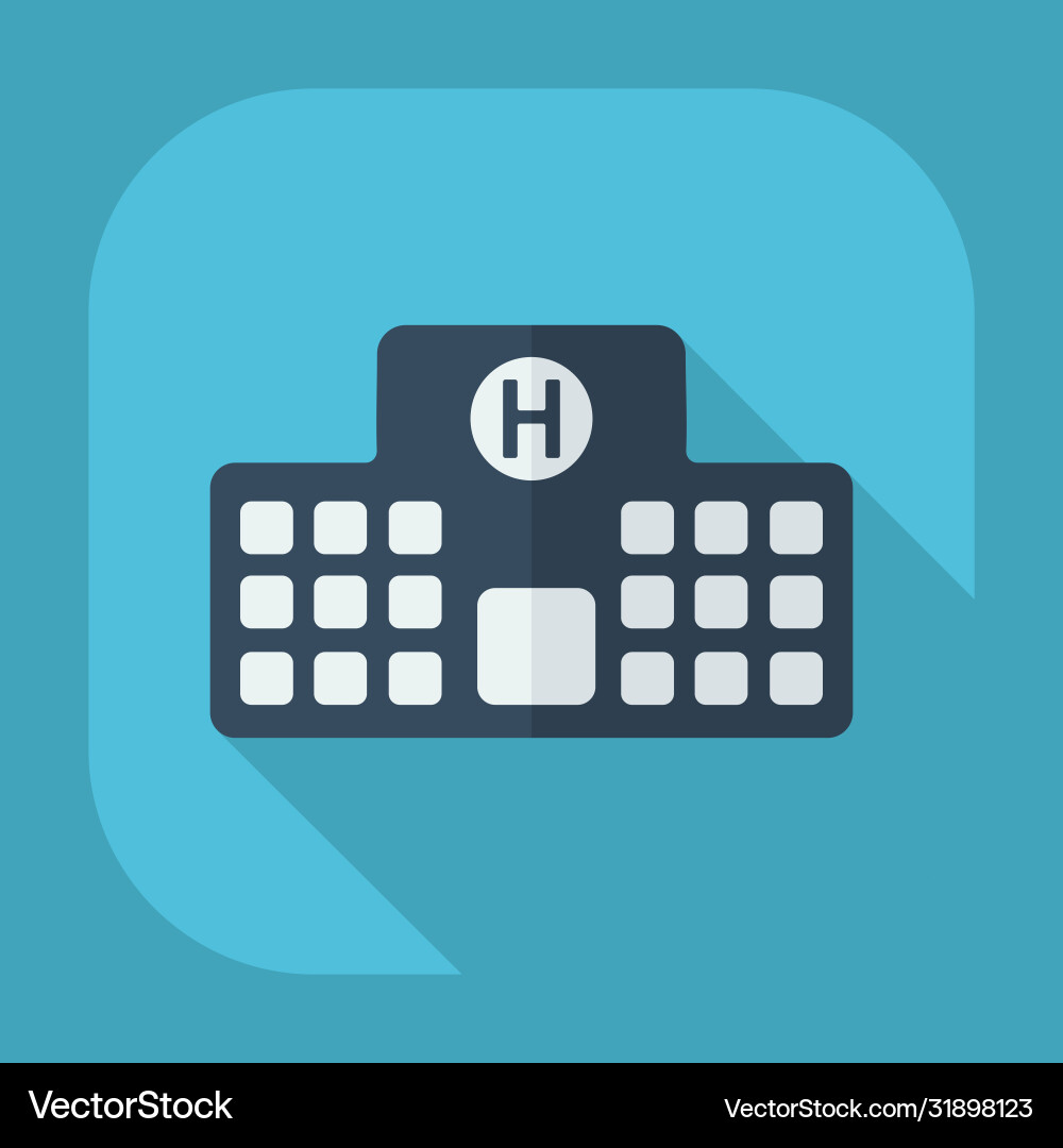 Flat modern design with shadow building hospital Vector Image