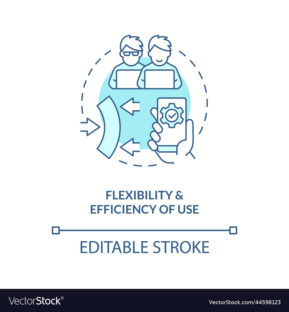 Flexibility and efficiency of use turquoise Vector Image Flexibility and efficiency of use turquoise Vector Image