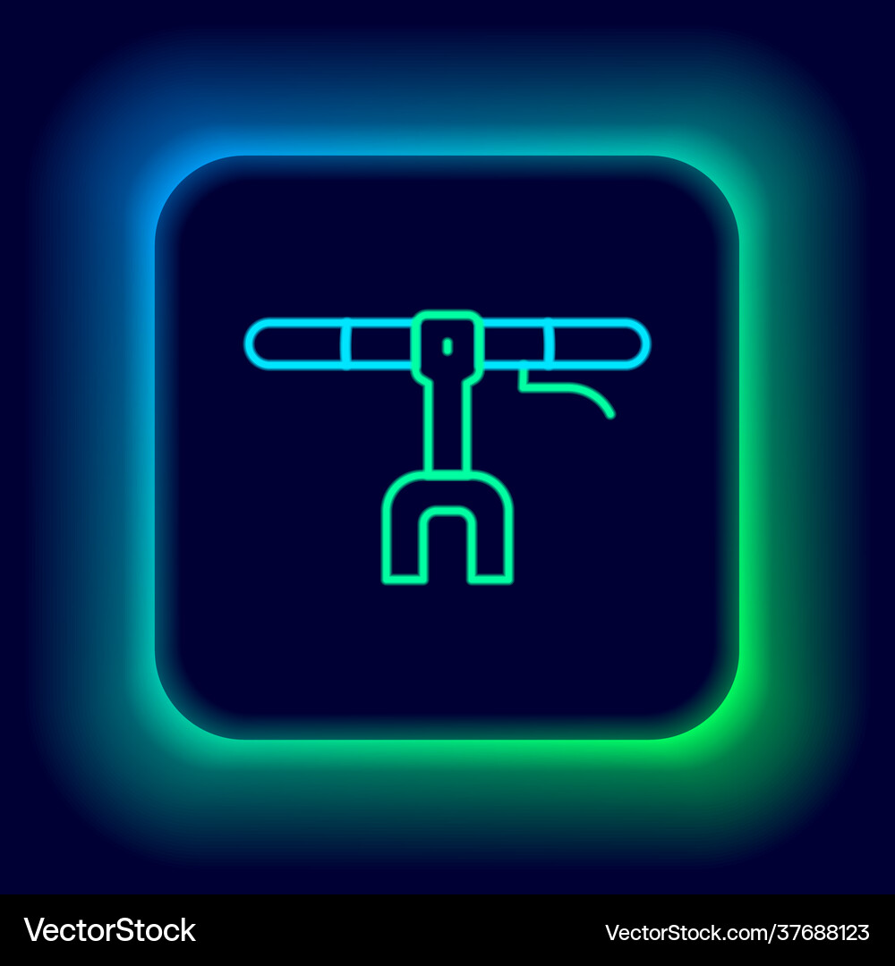 Glowing neon line bicycle handlebar icon isolated Vector Image
