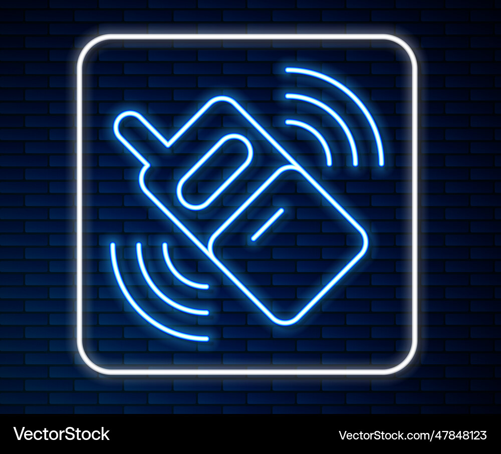Glowing neon line smartphone mobile phone icon Vector Image
