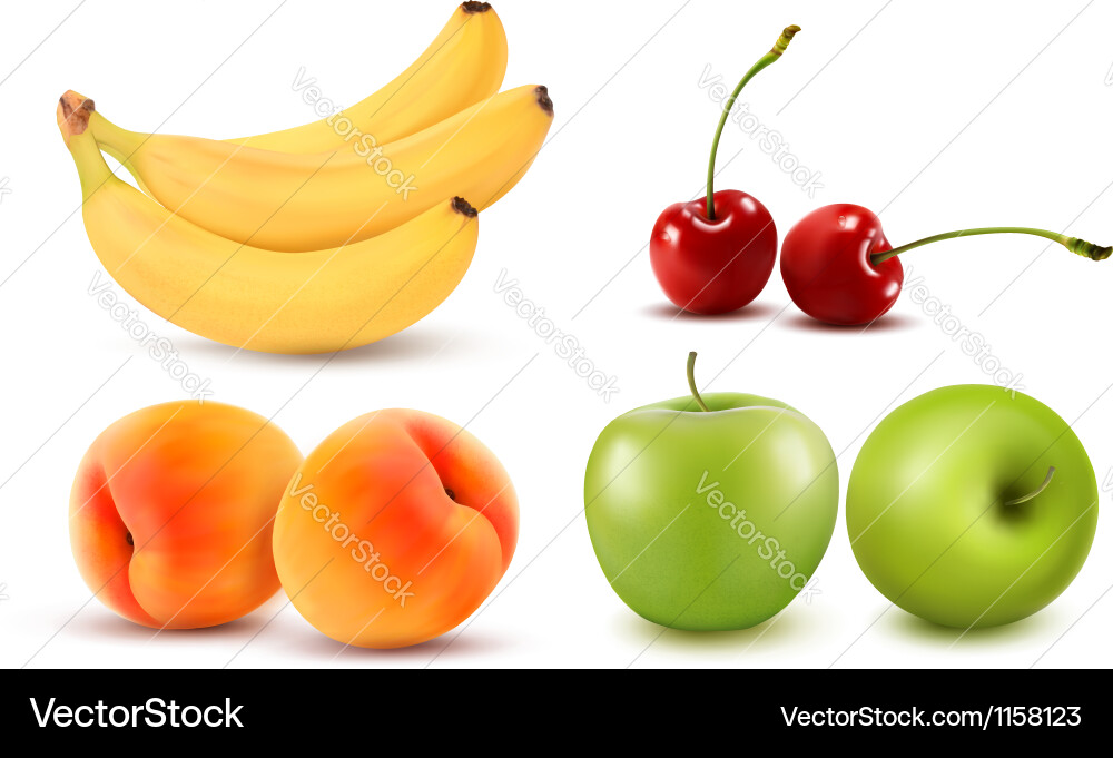 Group of fresh colorful fruit Royalty Free Vector Image