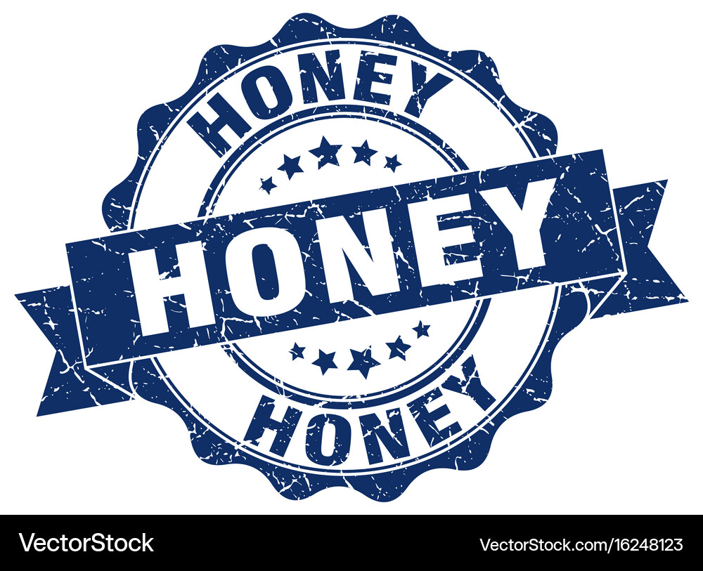 Honey stamp sign seal Royalty Free Vector Image