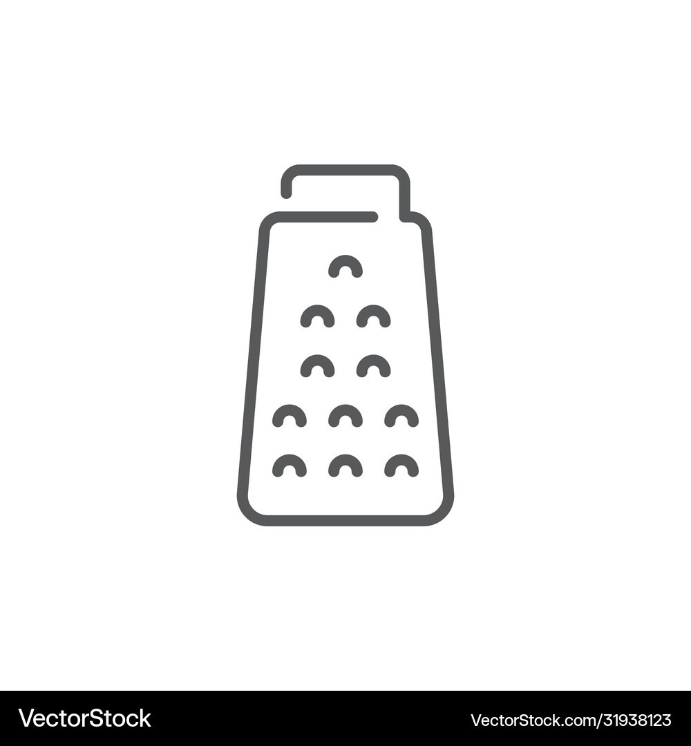 Kitchen grater icon symbol isolated on white Vector Image
