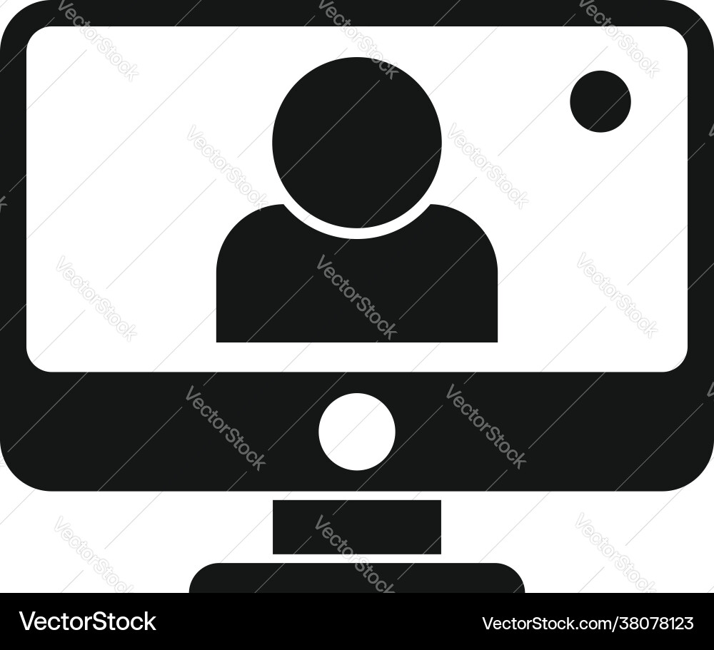 Meeting video call icon simple style Royalty Free Vector