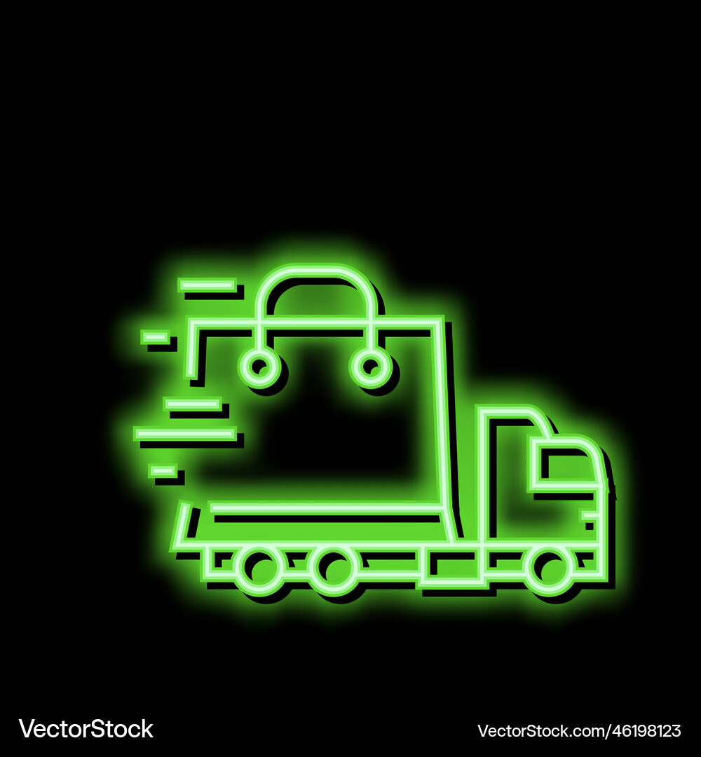 Order free shipping neon glow icon Royalty Free Vector Image