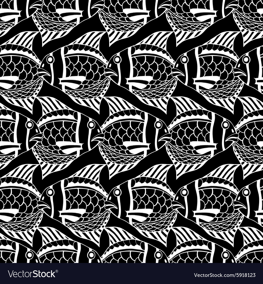 Seamless fish Royalty Free Vector Image - VectorStock