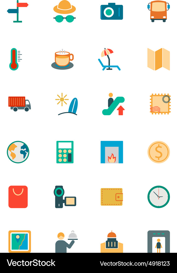 Travel colored icons 3 Royalty Free Vector Image