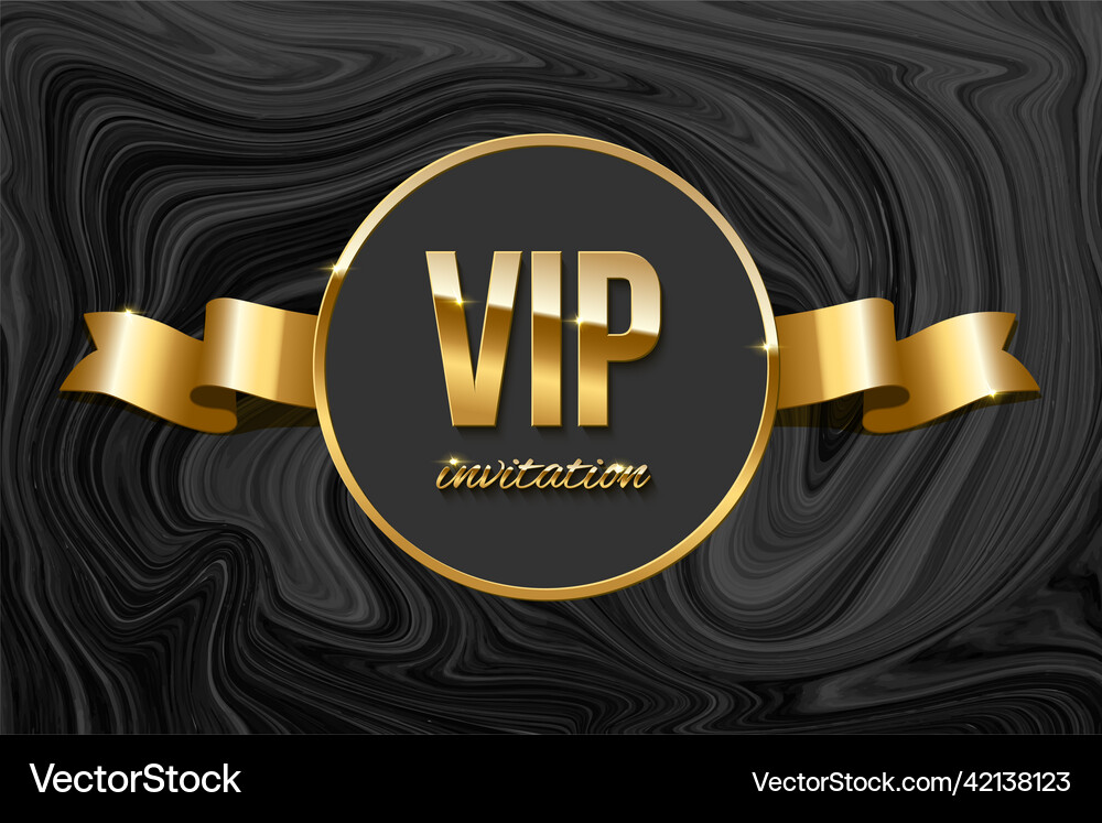 Vip invitation design template golden Royalty Free Vector