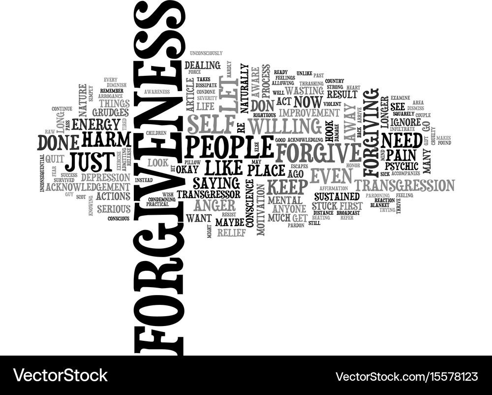 What forgiveness is not text word cloud concept Vector Image