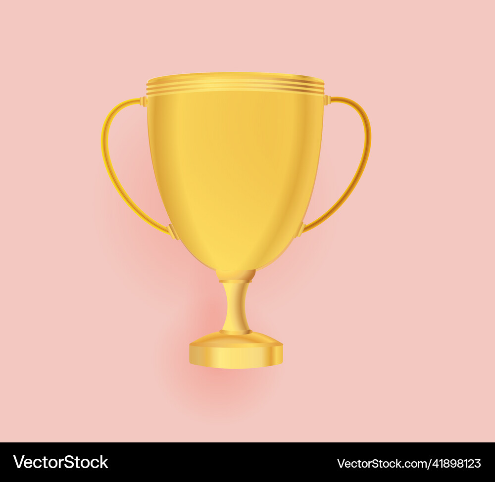 Winner cup isolated golden trophy Royalty Free Vector Image