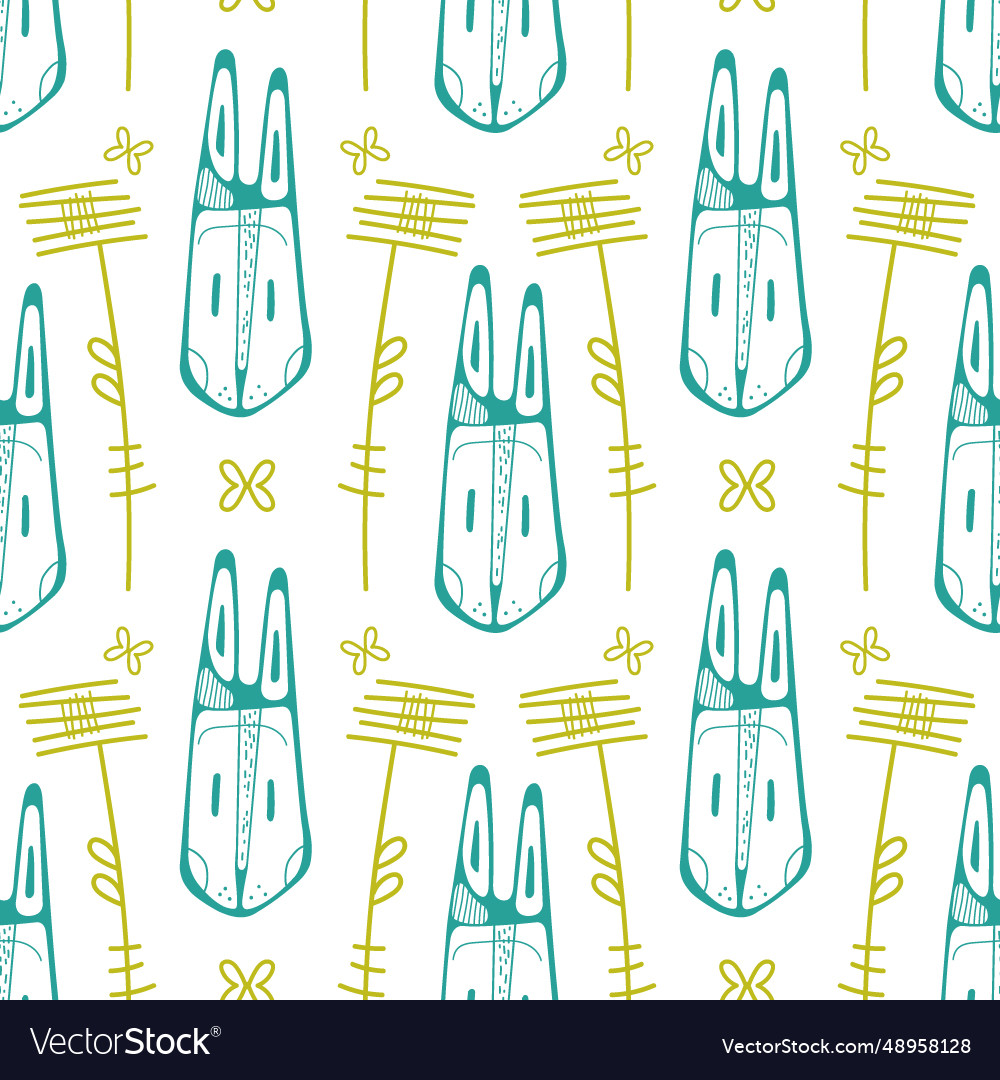 Bunny pattern Royalty Free Vector Image - VectorStock