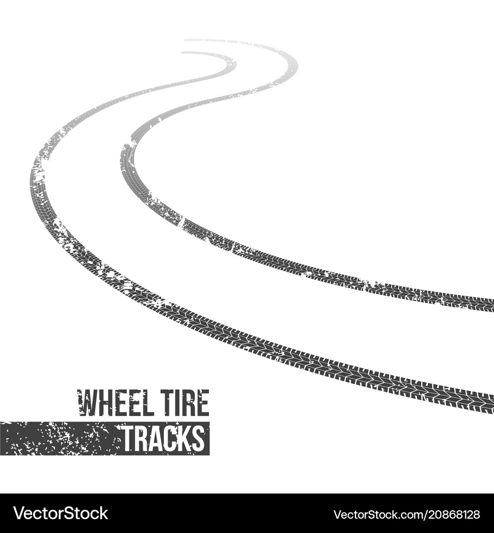 Creative of wheel tire tracks Royalty Free Vector Image