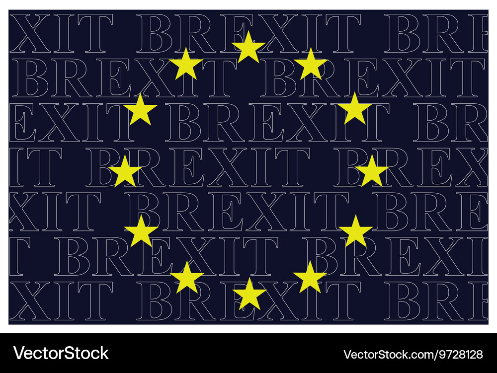 European union brexit text flag Royalty Free Vector Image